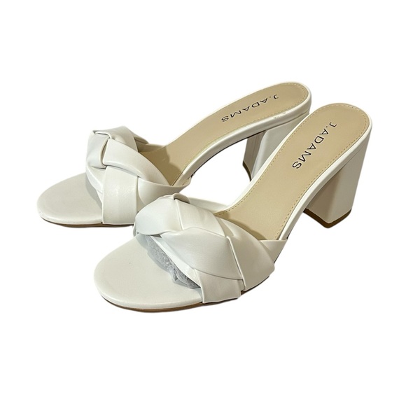 J. Adams | Shoes | J Adams White Tori Slip On Chunky Heels 65 | Poshmark